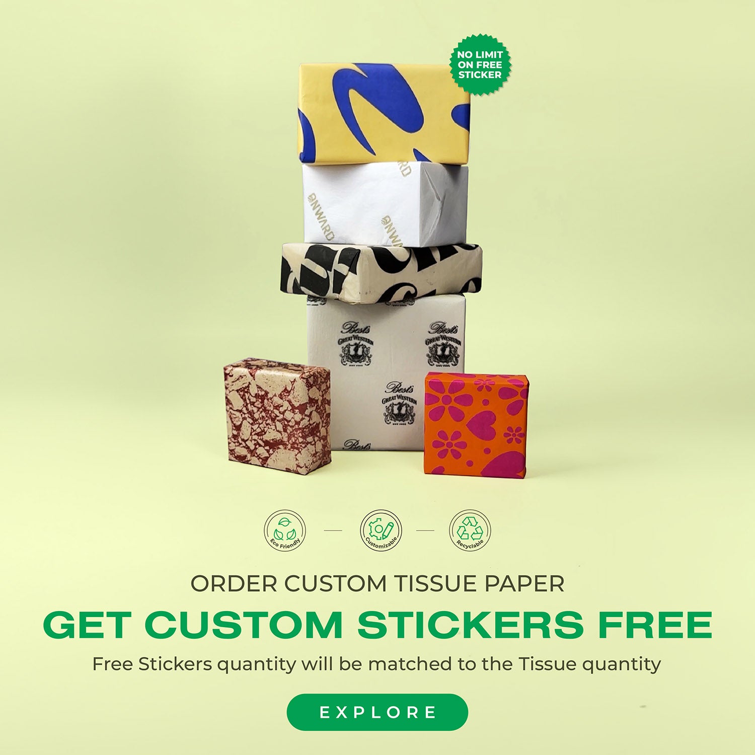 Custom compostable mailers/satchels, tissue paper & labels in low qty ...