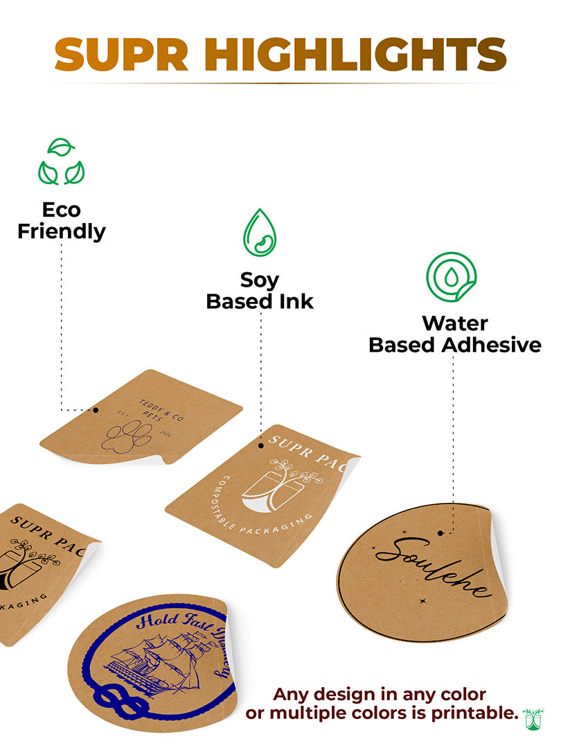 Custom Craft Paper Stickers | Kraft Sticker Label | Kraft stickers ...