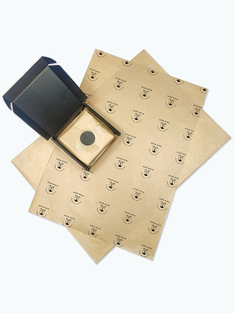 Custom Kraft Tissue Paper with Custom Stickers | Supr Pack – suprpack.com