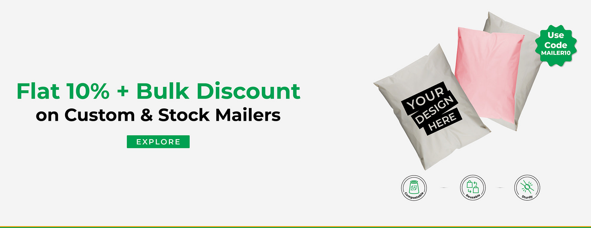 Custom compostable mailers/satchels, tissue paper & labels in low qty ...