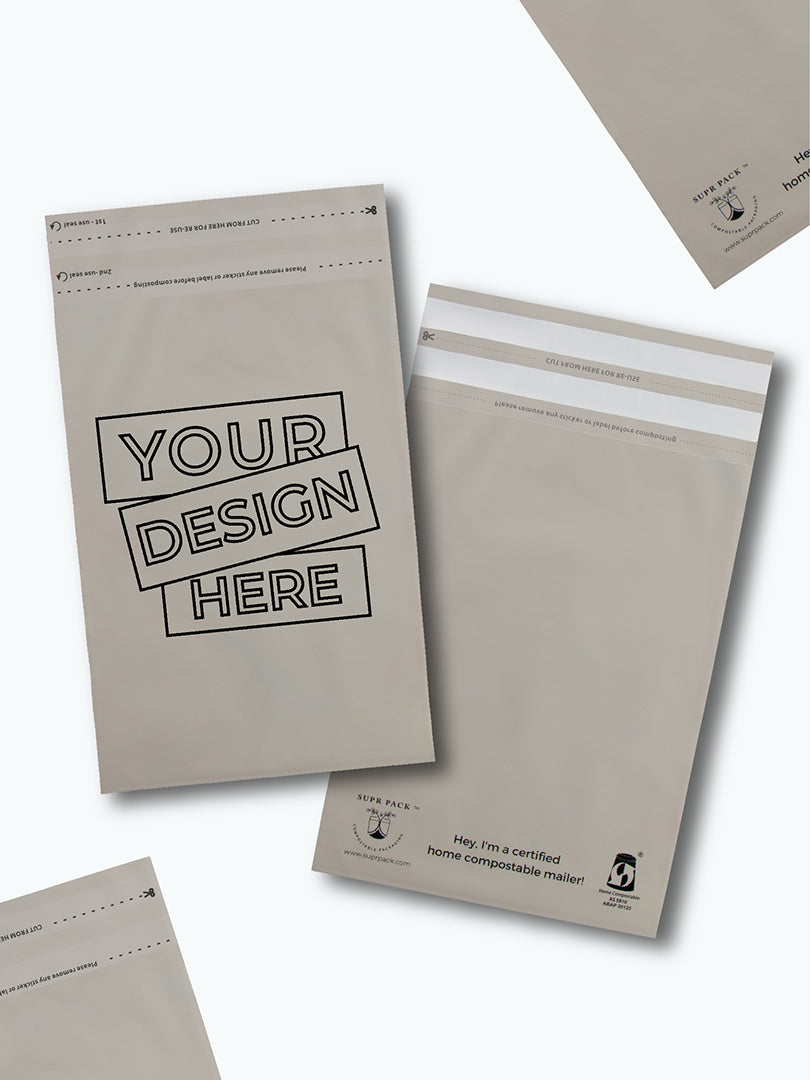 Warm Grey Mailers | Custom Mailers | Compostable Mailers | Mailer Bags ...